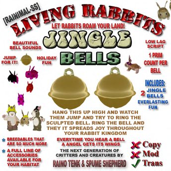 Second Life Marketplace - [Rainimal-SS] Living Rabbit Toy - Jingle Bells